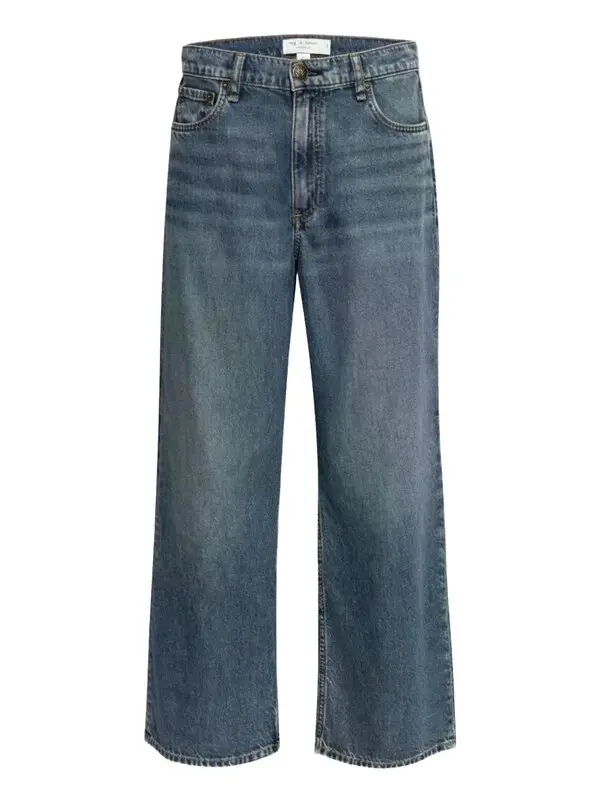 Rag & Bone Andi Cropped Wide Leg Jeans - Blue