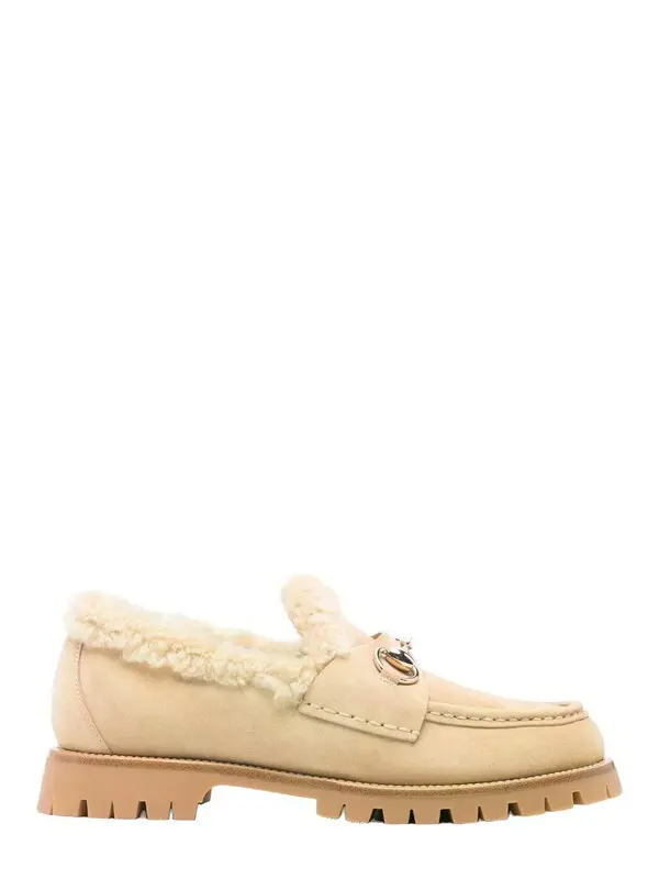 Gucci Horsebit Shearling Loafers - Neutrals