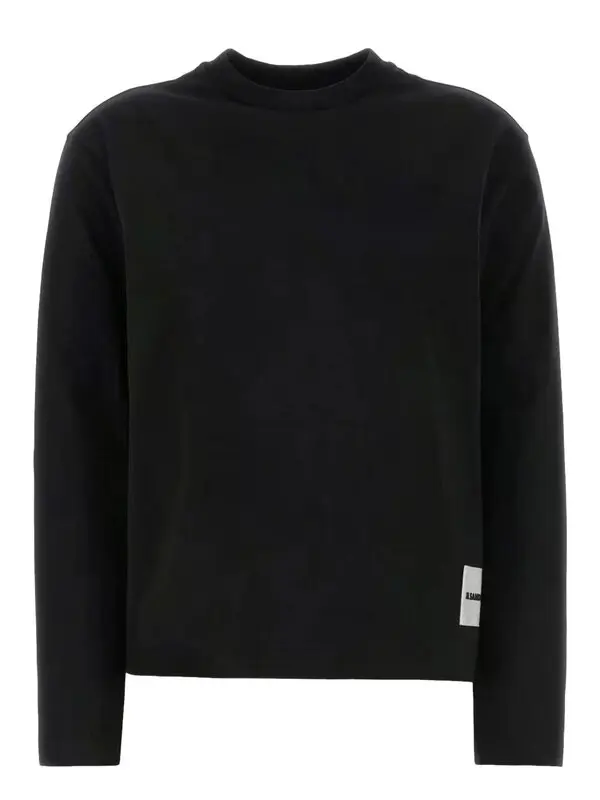 JIL SANDER Cotton Crew Neck Sweater - Black