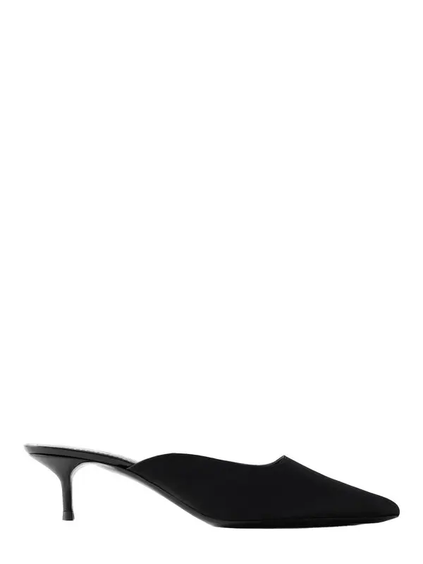 Staud Sebastian Satin Mules - Black
