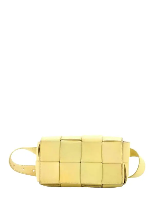 Bottega Veneta Cassette Maxi Intrecciato Leather Belt Bag - Yellow