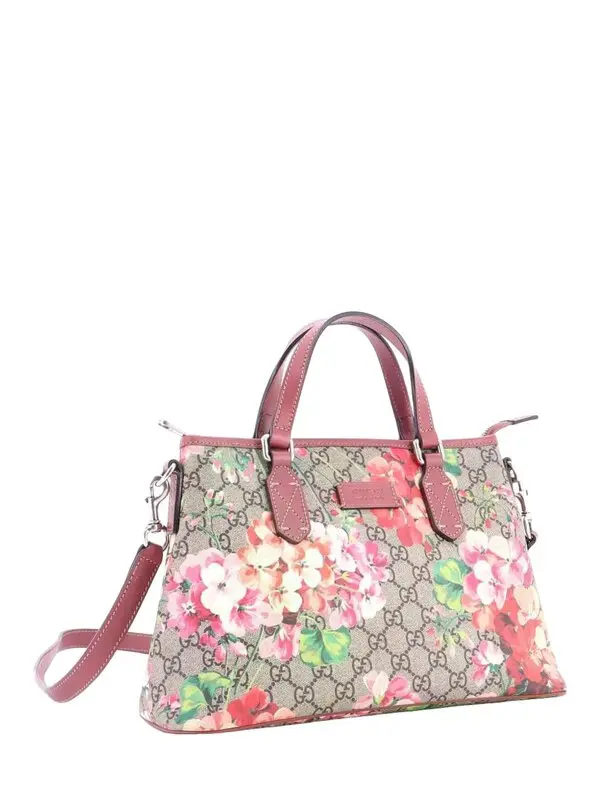 Gucci Blooms Print Gg Coated Canvas Medium Tote Bag - Brown
