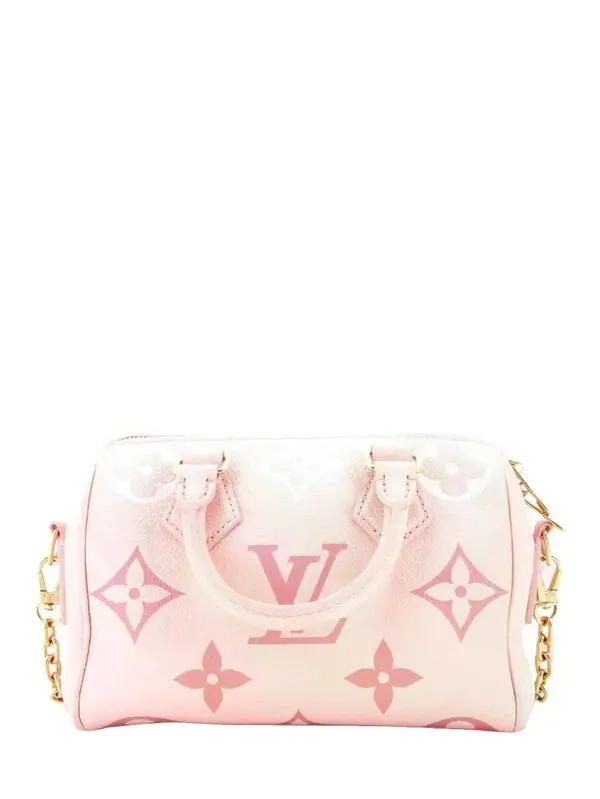 LOUIS VUITTON Speedy Bandouliere Bag Degrade Monogram Empreinte Giant 20 Satchel - Pink