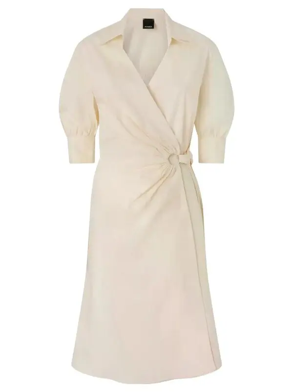 Pinko Collared Dress With Ring Detail - Neutrals