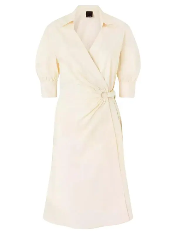Pinko Collared Dress With Ring Detail - Neutrals