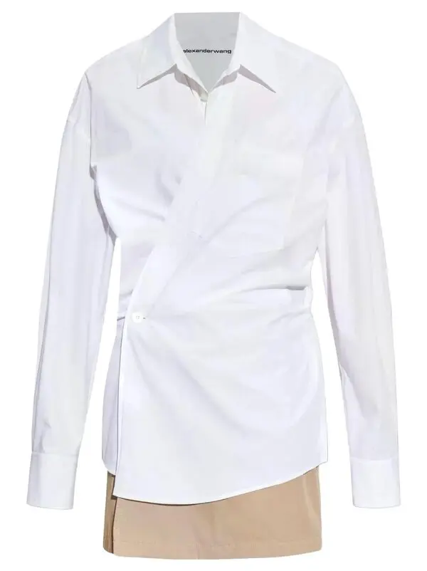 Alexander Wang Wrap-shirt Mini Dress - White