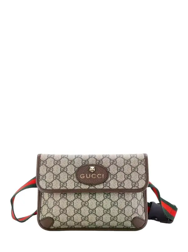 Gucci Neo Vintage Flap Gg Coated Canvas Belt Bag - Brown