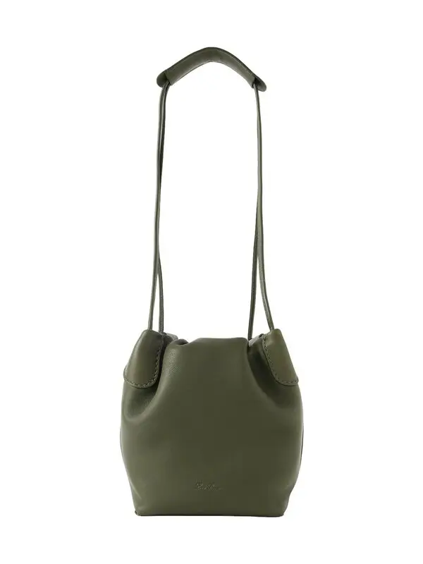 Loro Piana Bale Softy Leather Bucket Bag - Green