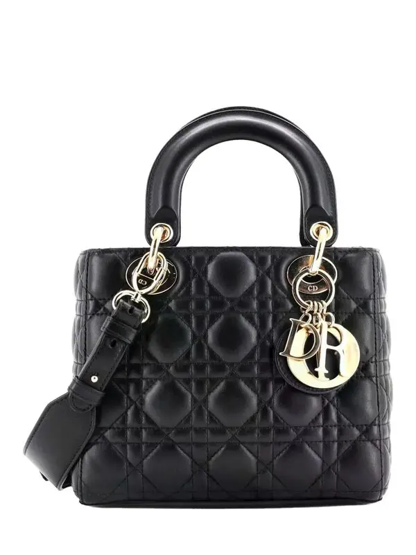 Dior My Abcdior Lady Satchel Cannage Quilt Leather Small - Black
