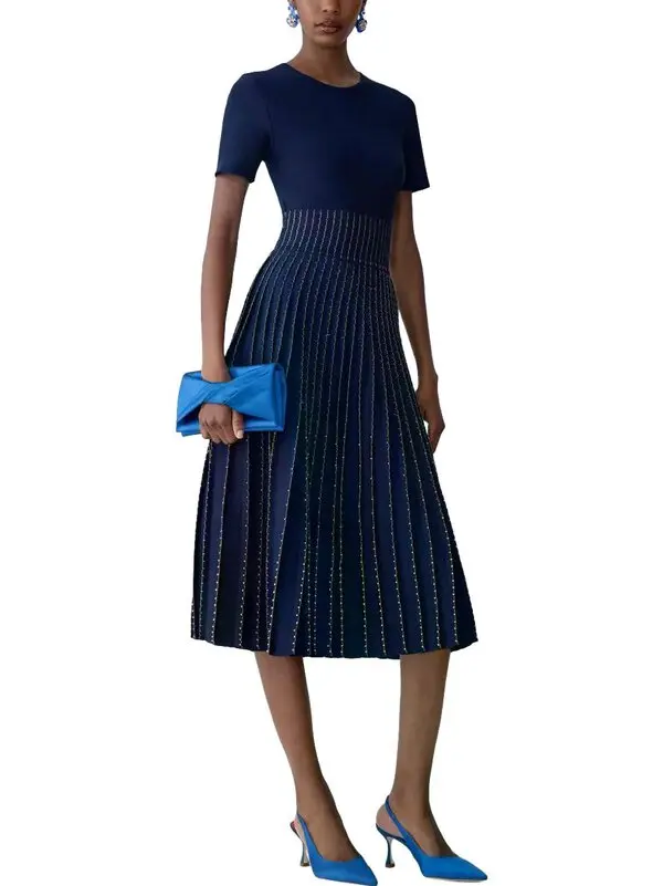 Carolina Herrera Bead-embroidered Dress - Blue