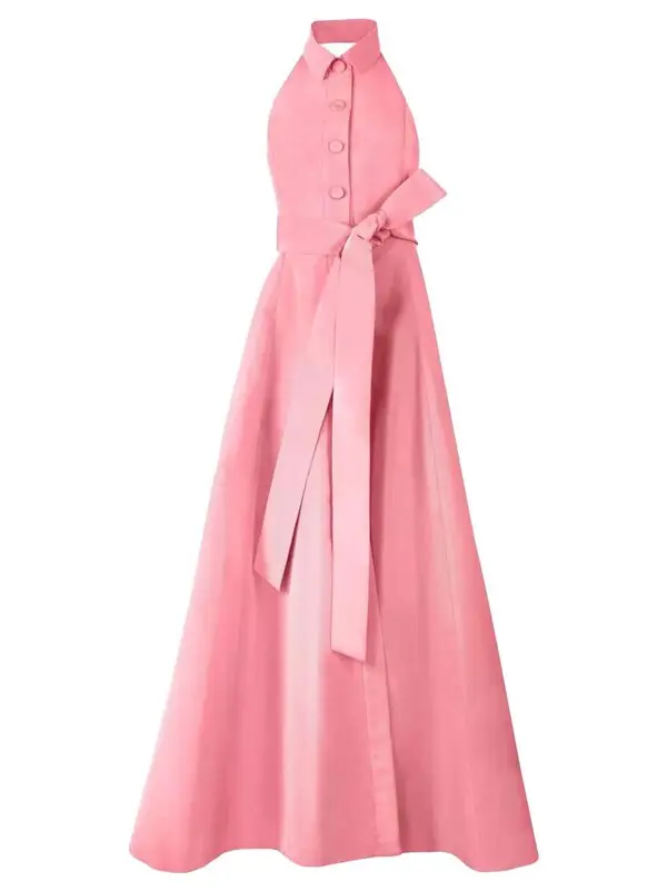 Carolina Herrera Halterneck Gown With Sash - Pink