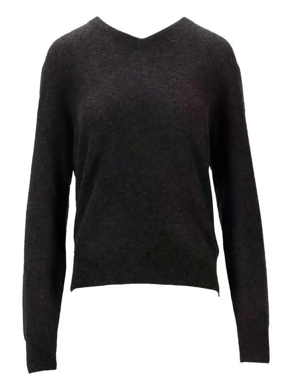 Saint Laurent V-neck Long Sleeve Sweater - Grey