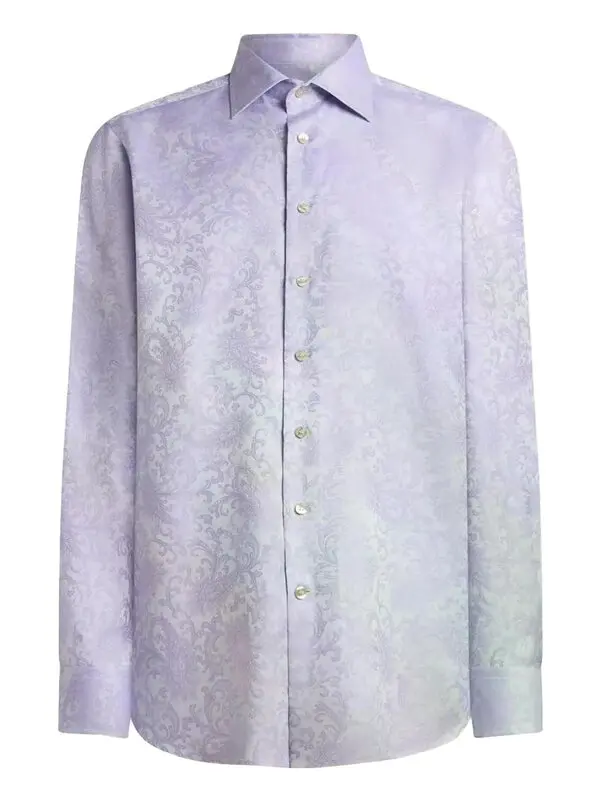 Etro Paisley Cotton Jacquard Shirt - Purple