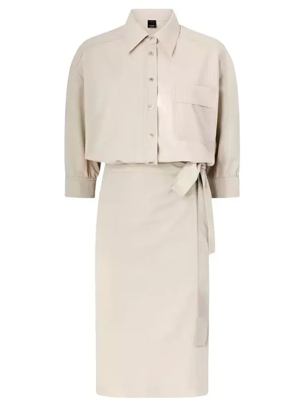 Pinko Tie-waist Shirt Dress - Neutrals