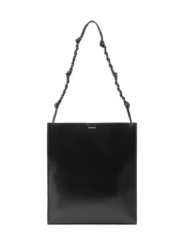 JIL SANDER Tangle Leather Shoulder Bag - Black