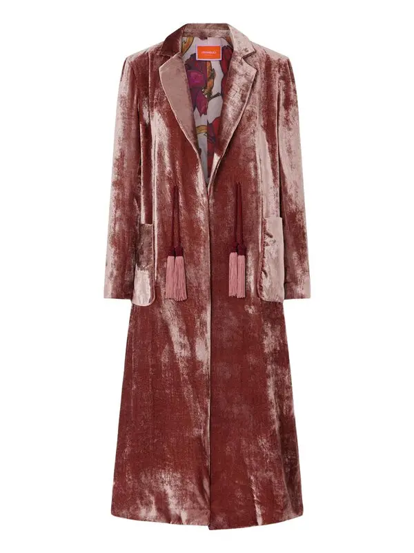 La DoubleJ Tasseled Velvet Coat - Pink