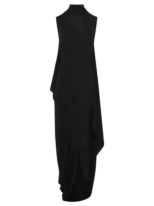 MARINE SERRE Draped Open-back Dress - Black