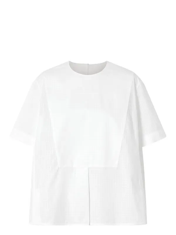 JIL SANDER Checked Cotton T-shirt - White