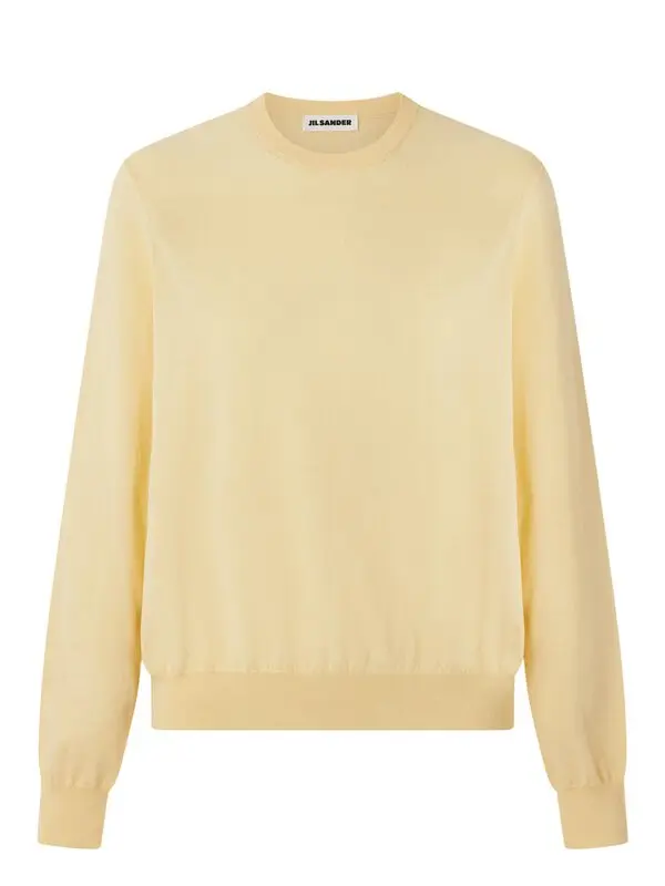 JIL SANDER Cotton Crew Neck Sweater - Yellow