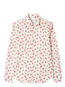 Paul Smith Super Slim-fit 'year Of The Horse' Print Shirt - Red