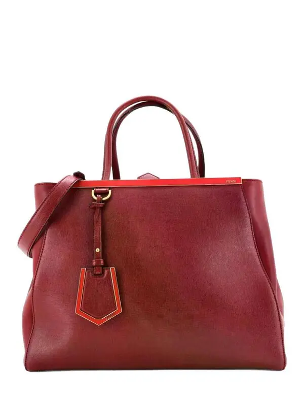 Fendi 2jours Leather Medium Tote Bag - Red
