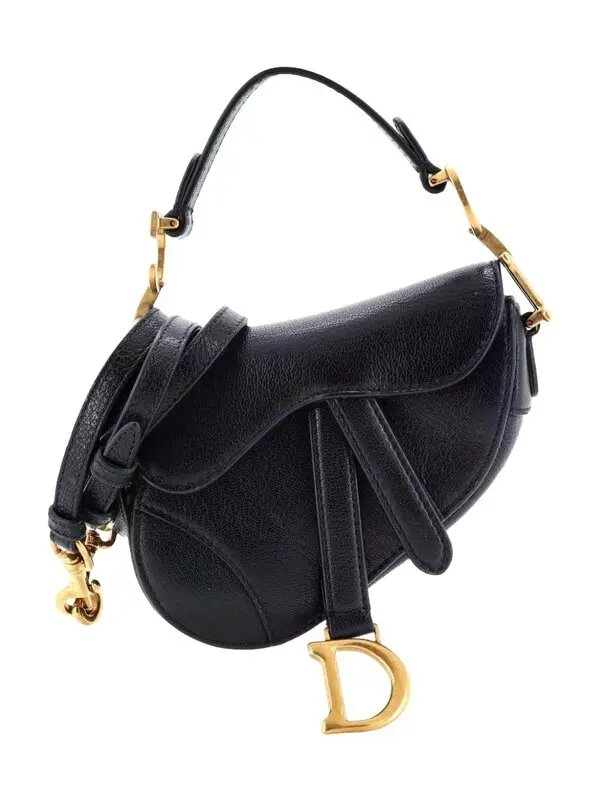 Dior Saddle Micro Shoulder Bag With Strap - Black