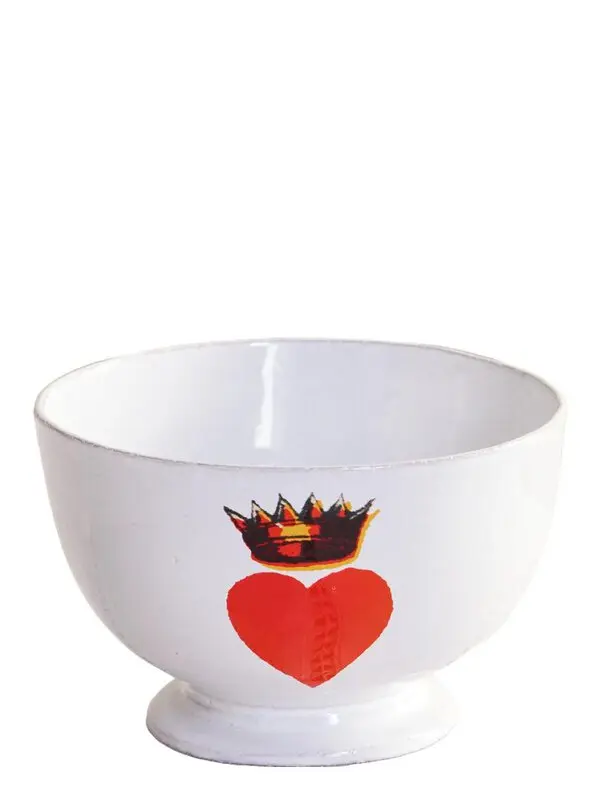 ASTIER DE VILLATTE John Derian Crowned Heart Ceramic Bowl - White