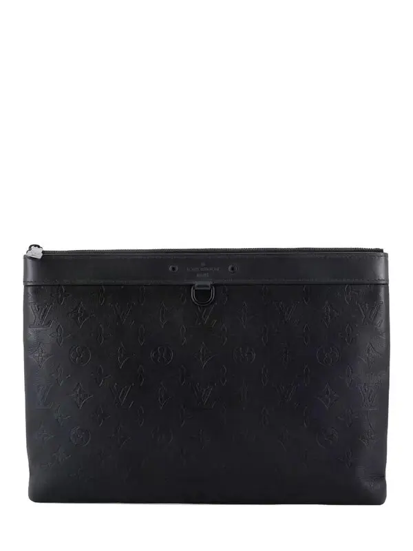 LOUIS VUITTON Discovery Pochette Monogram Shadow Leather Gm Pouch - Black