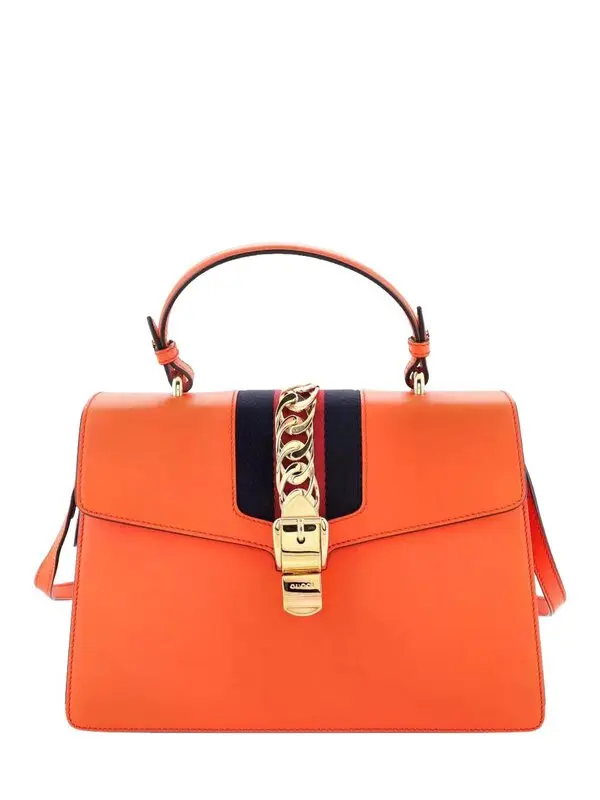 Gucci Sylvie Top Handle Medium Satchel - Orange