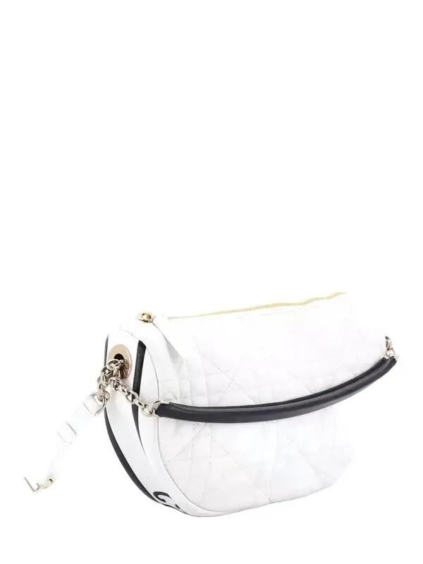Dior Vibe Cannage Quilt Lambskin Medium Hobo Bag - White
