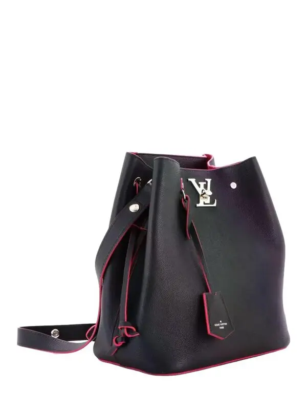 LOUIS VUITTON Lockme Leather Bucket Bag - Black