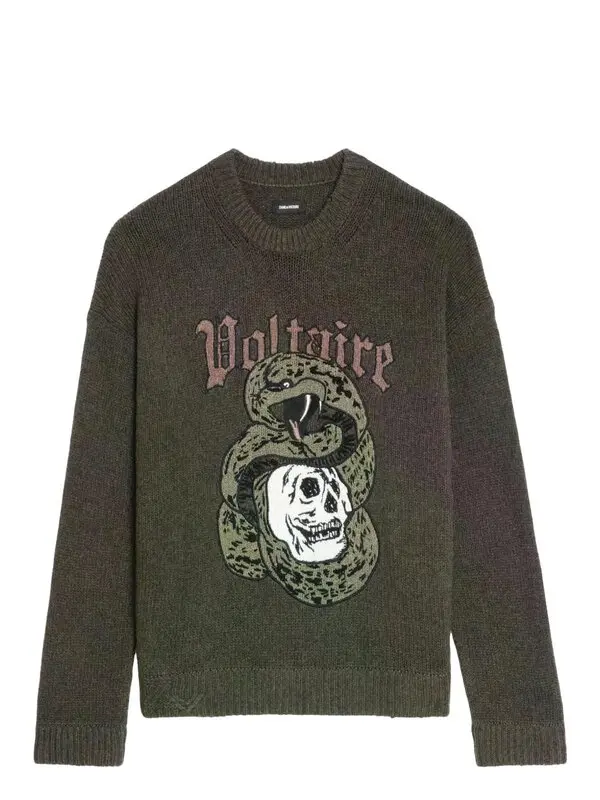 Zadig&Voltaire Marko Snake-motif Sweater - Green