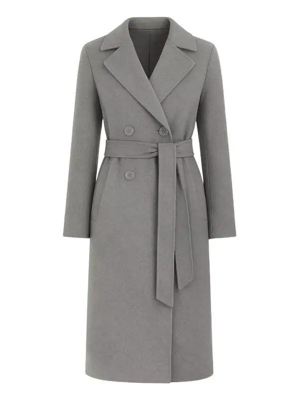 Max Mara Belted Double-breasted Coat - Grey