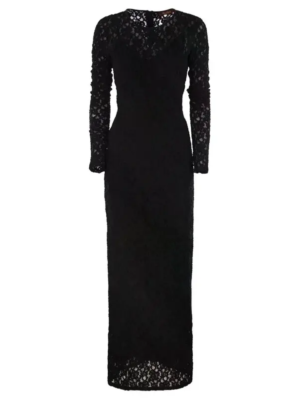Max Mara Long-sleeve Lace Maxi Dress - Black