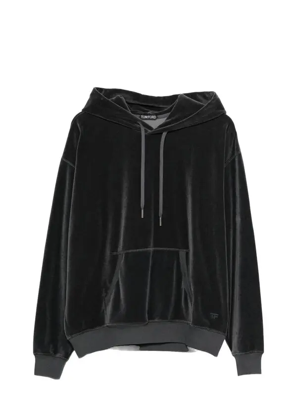 TOM FORD Velour Hoodie - Grey