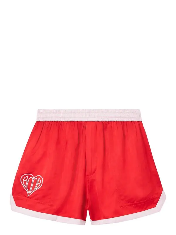 BODE Satin Shorts - Red