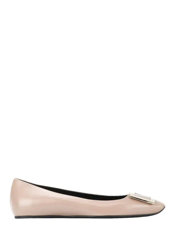 ROGER VIVIER Trompette Leather Ballerinas - Beige
