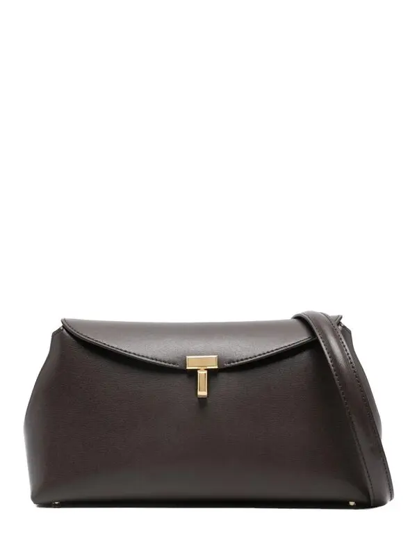 TOTEME T-lock Leather Clutch - Brown