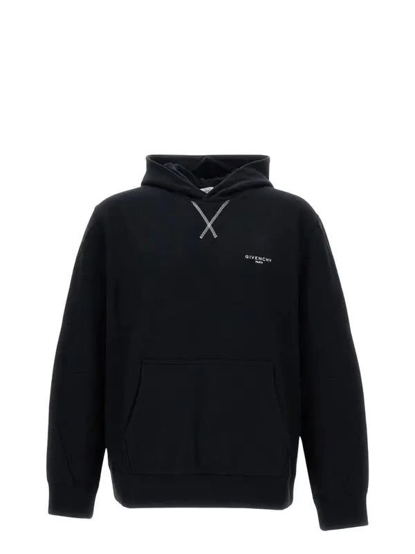 Givenchy Logo Cotton Hoodie - Black