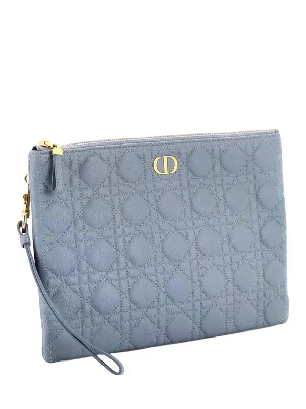 Dior Caro Daily Pouch Cannage Quilt Calfskin - Grey