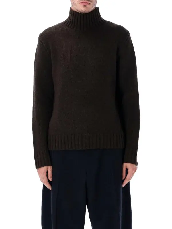Studio Nicholson Loris High-neck Knit - Espresso Brown