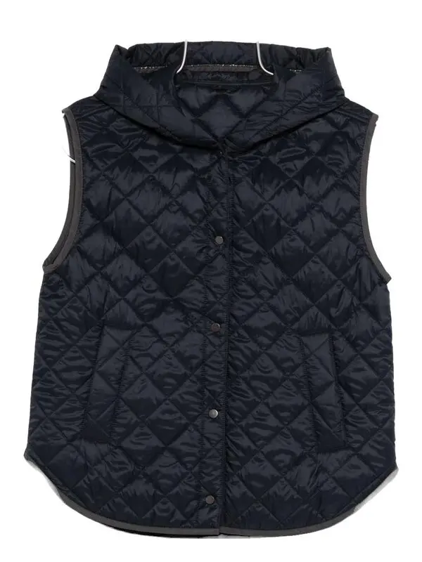 Brunello Cucinelli Quilted Nylon Down Vest - Blue