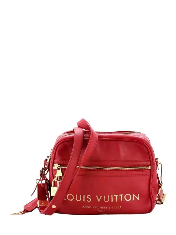 LOUIS VUITTON Flight Paname Takeoff Leather Shoulder Bag - Red