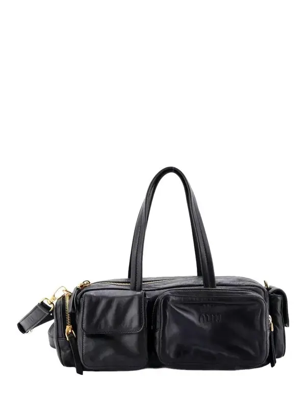 Miu Miu Multi Pocket Leather Shoulder Bag - Black