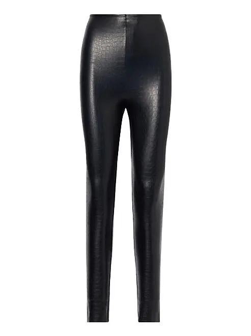 Commando Animal-print Faux Leather Leggings - Croc