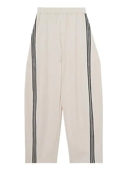 REISS Barrel-leg Woven Trousers - Cream