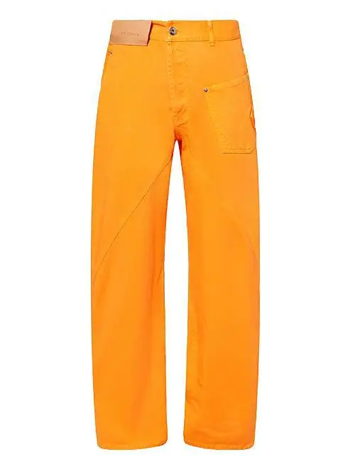 JW Anderson Twisted Workwear Straight-leg Denim Jeans - Bright Orange
