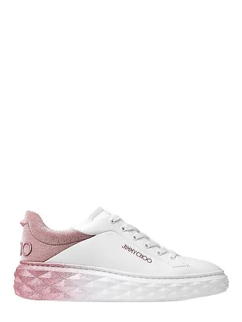 JIMMY CHOO Diamond Maxi F Ii Leather Trainers - V White/rose