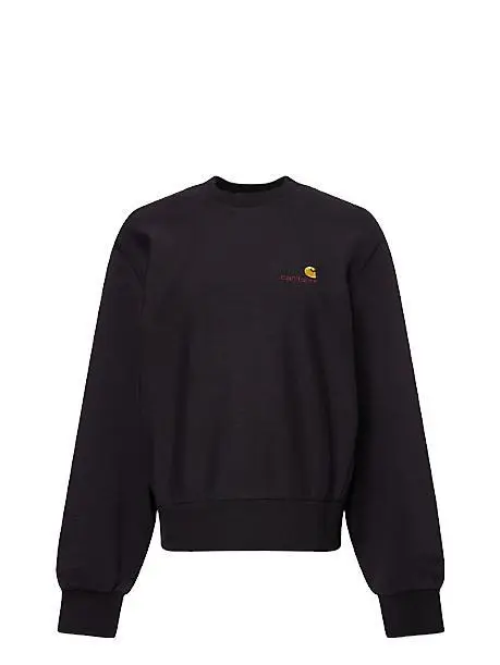 Carhartt Work In Progress Cotton-blend Sweatshirt With Logo Embroidery - Black
