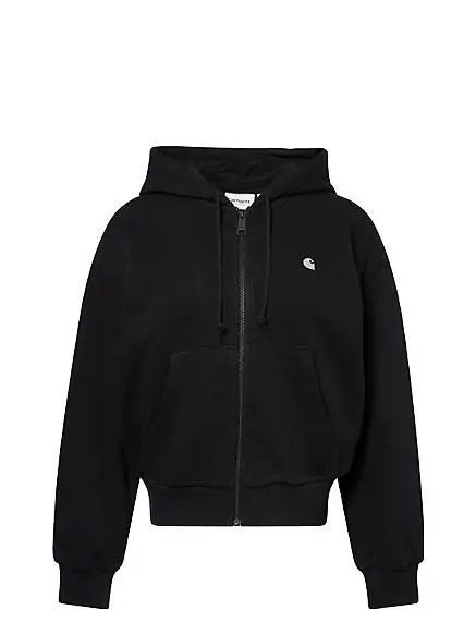 Carhartt Work In Progress Cotton Hoody With Embroidered Logo - Black / Silver